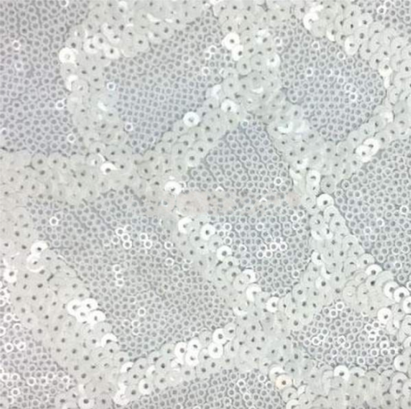 Two-Tone Patch Sequin on Polyester Spandex White | FeelFabrics.com ...
